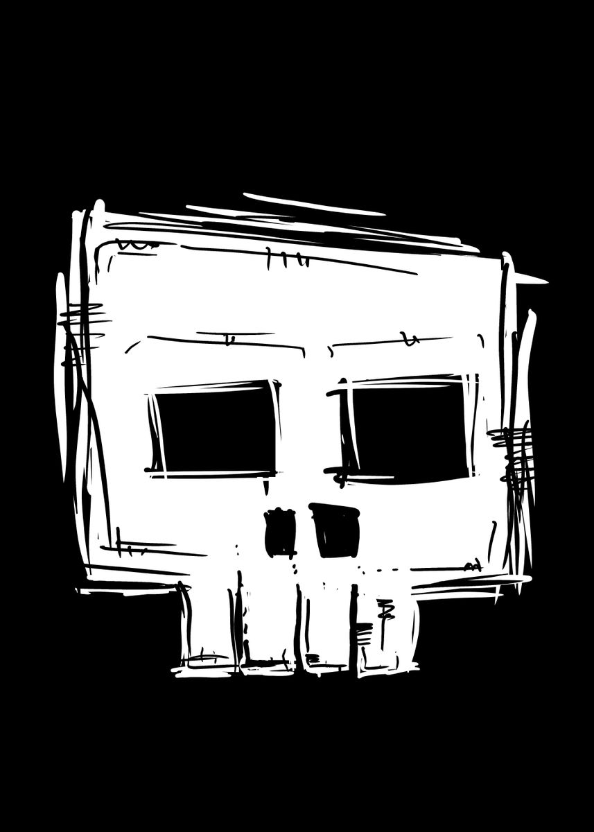 'Square Skull' Poster, picture, metal print, paint by Boris Rajic ...