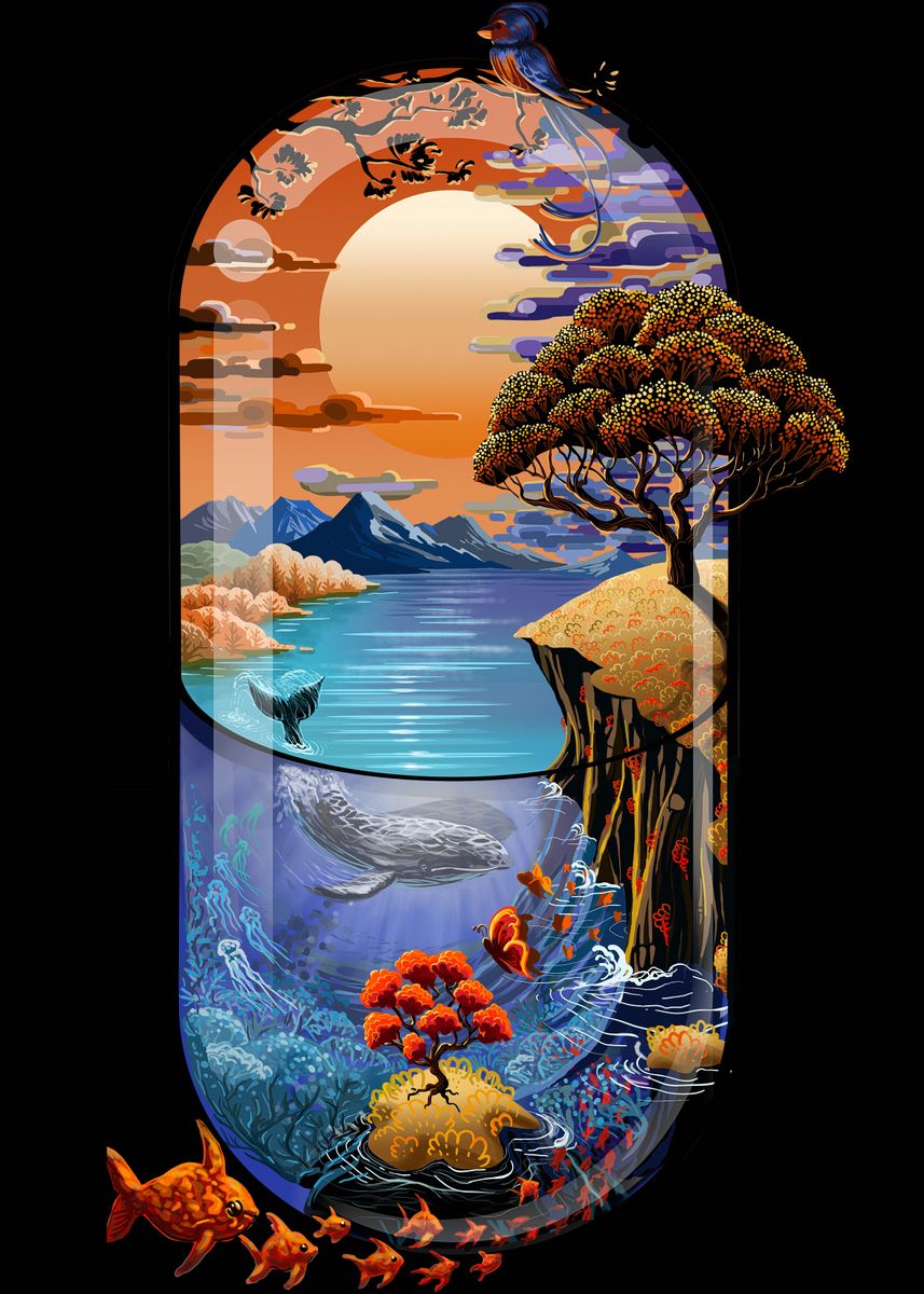 'Nature is medicine' Poster, picture, metal print, paint by Aliriza ...