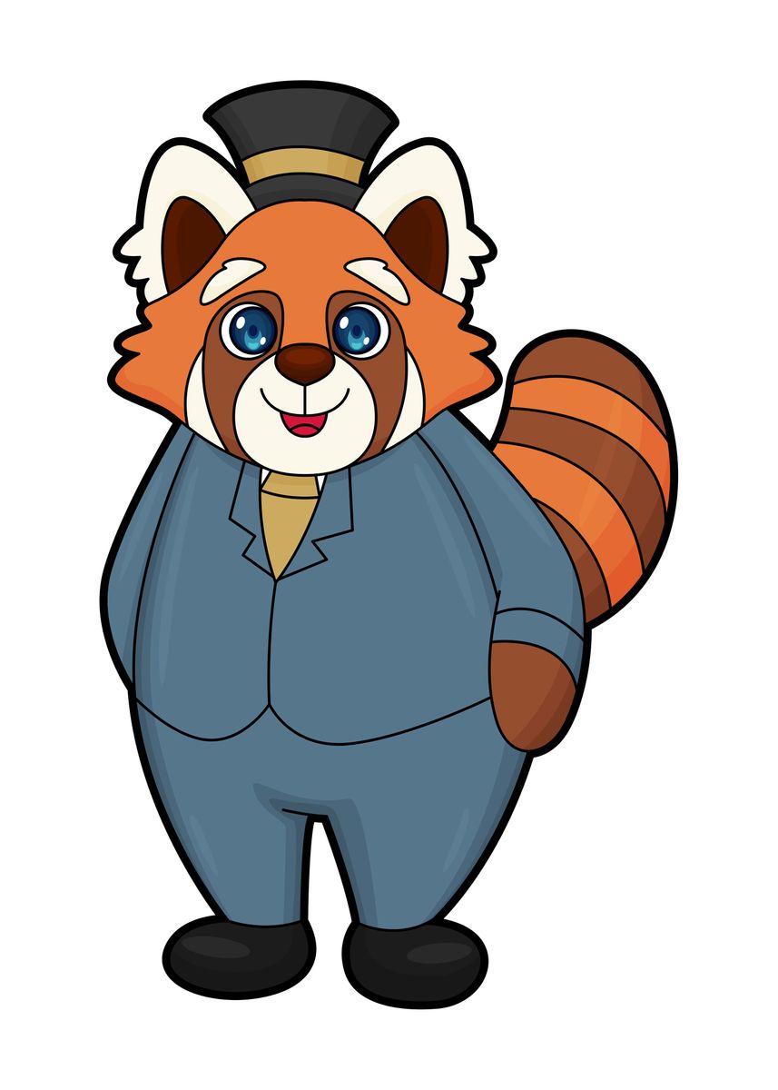 'Red Panda Groom Hat' Poster, picture, metal print, paint by Markus ...