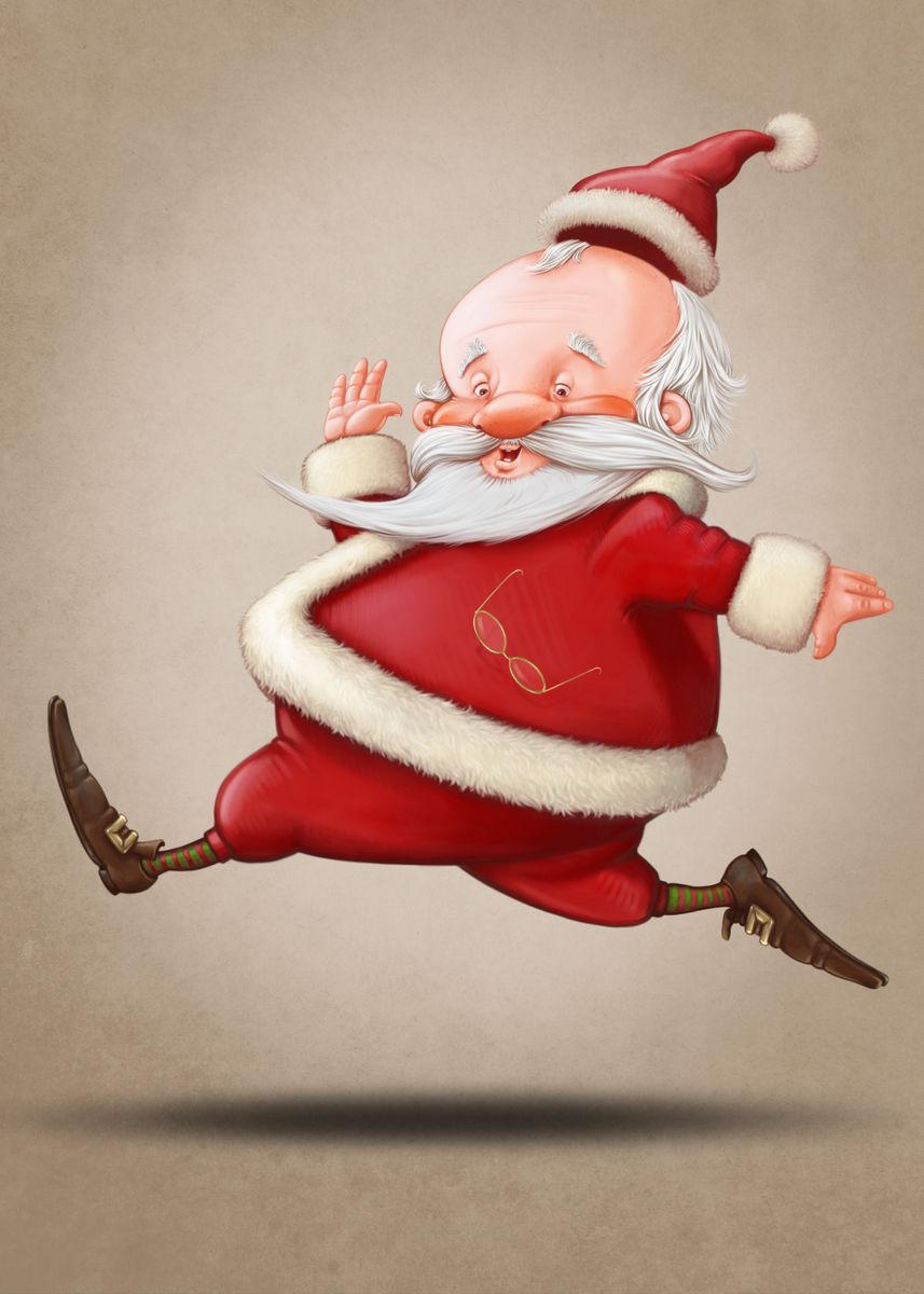 'Santa Claus dont run' Poster, picture, metal print, paint by Giordano ...