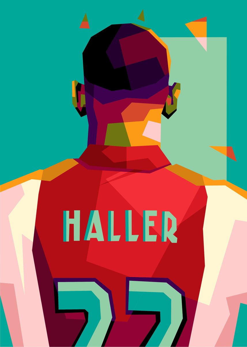 'Sebastien Haller in popart' Poster, picture, metal print, paint by ...