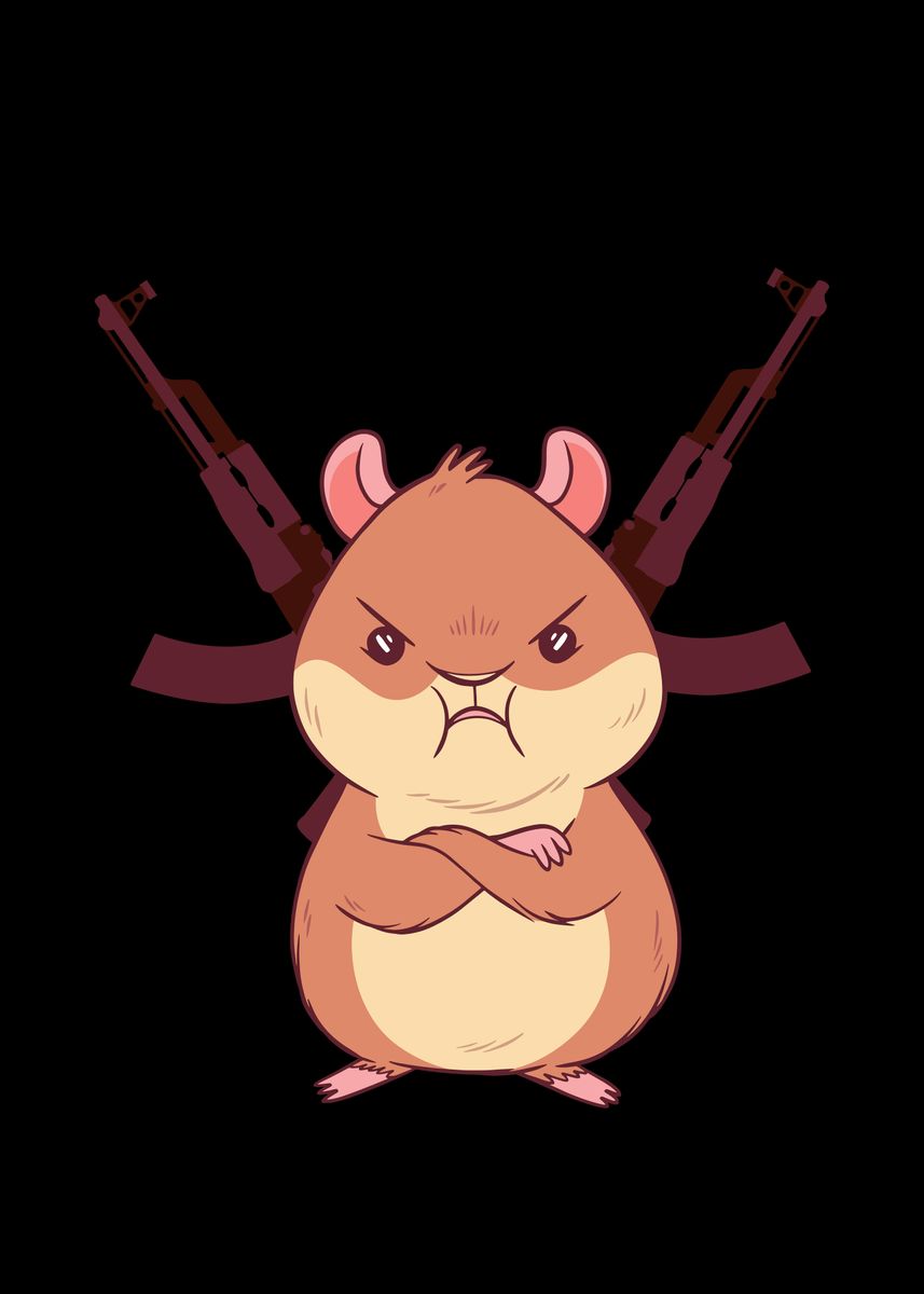 'Gangster hamster' Poster by Lukes Pixel Studio | Displate