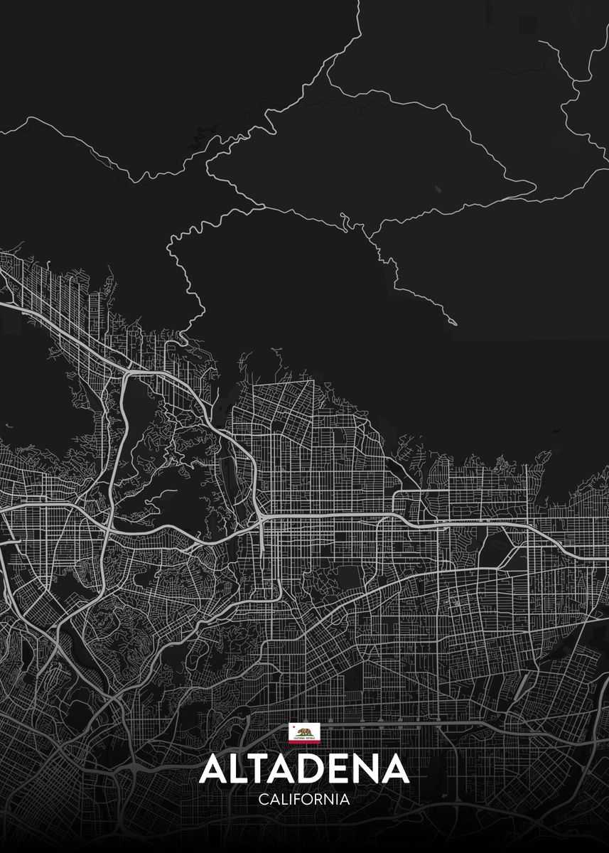 'Altadena CA' Poster, picture, metal print, paint by IMR Designs | Displate