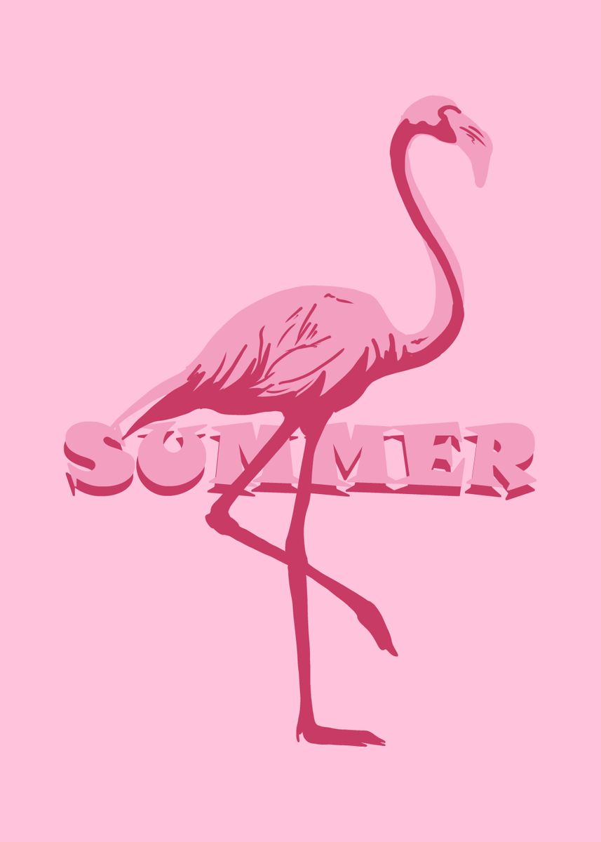 'Summer Flamingo' Poster, picture, metal print, paint by neon ...