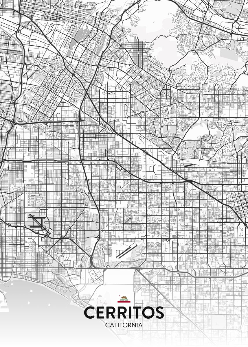 'Cerritos CA' Poster, picture, metal print, paint by IMR Designs | Displate