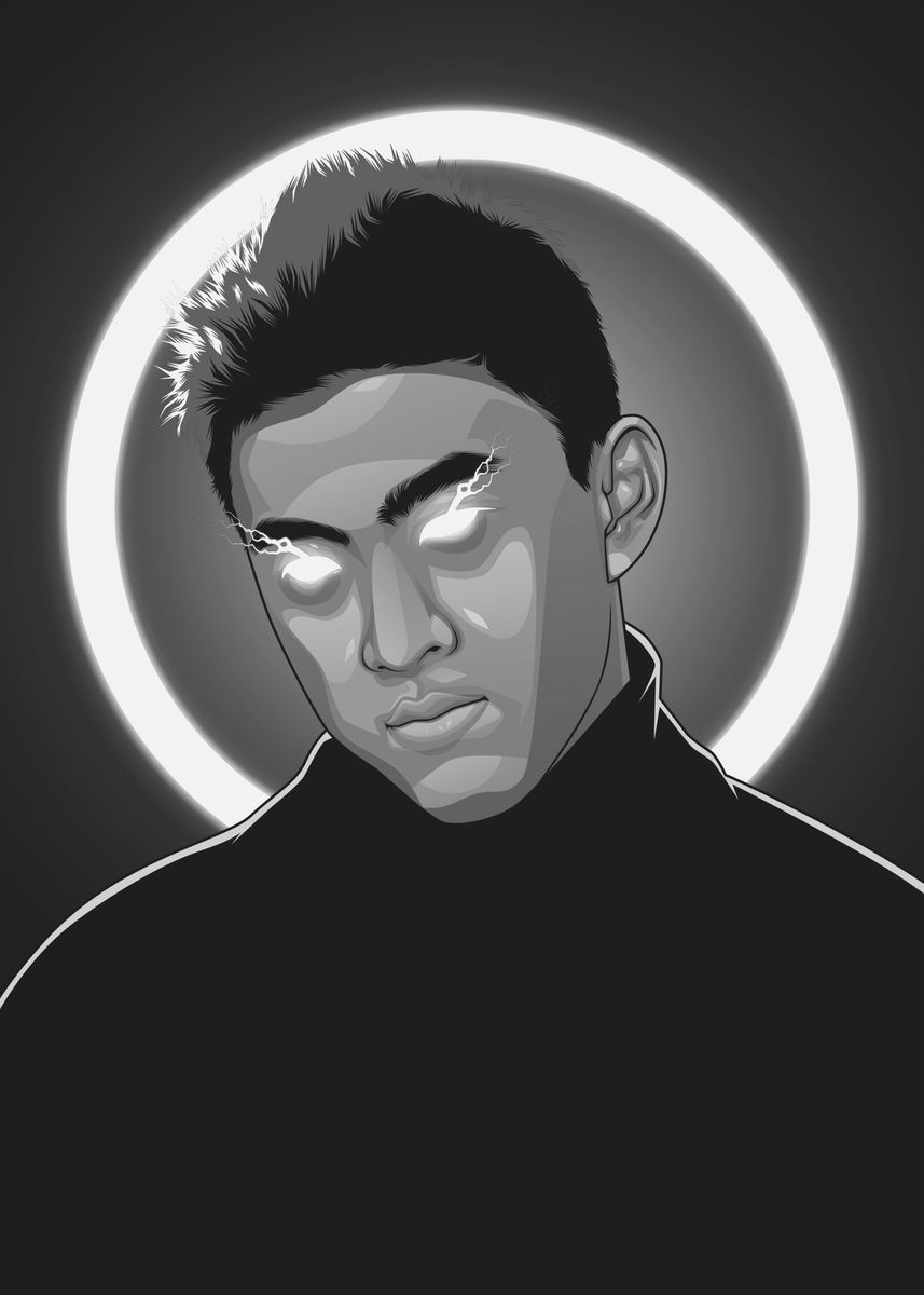 'Rich Brian Bnw' Poster by Colorize Studio | Displate