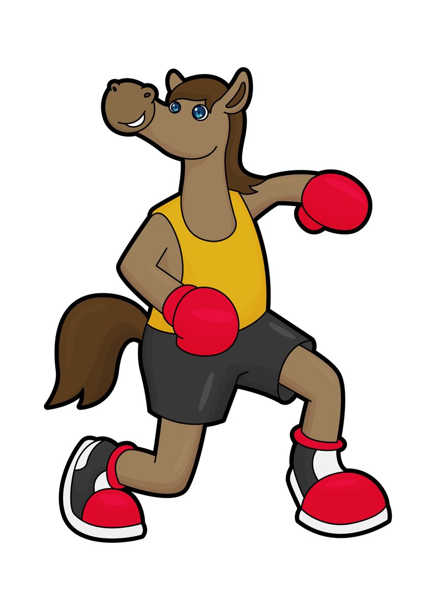 'Horse Boxer Boxing gloves' Poster, picture, metal print, paint by ...