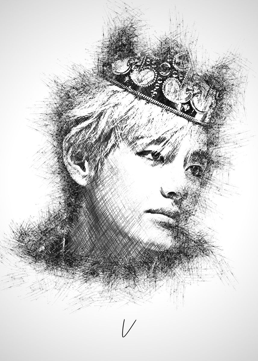 'V BTS' Poster, picture, metal print, paint by Clay Williams | Displate