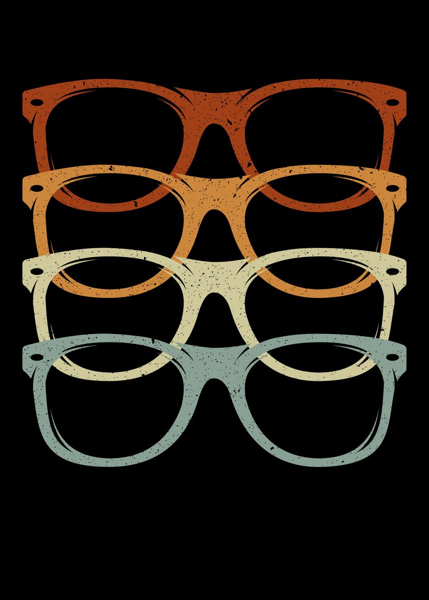 'Retro Eyeglass Optician' Poster, picture, metal print, paint by NAO ...