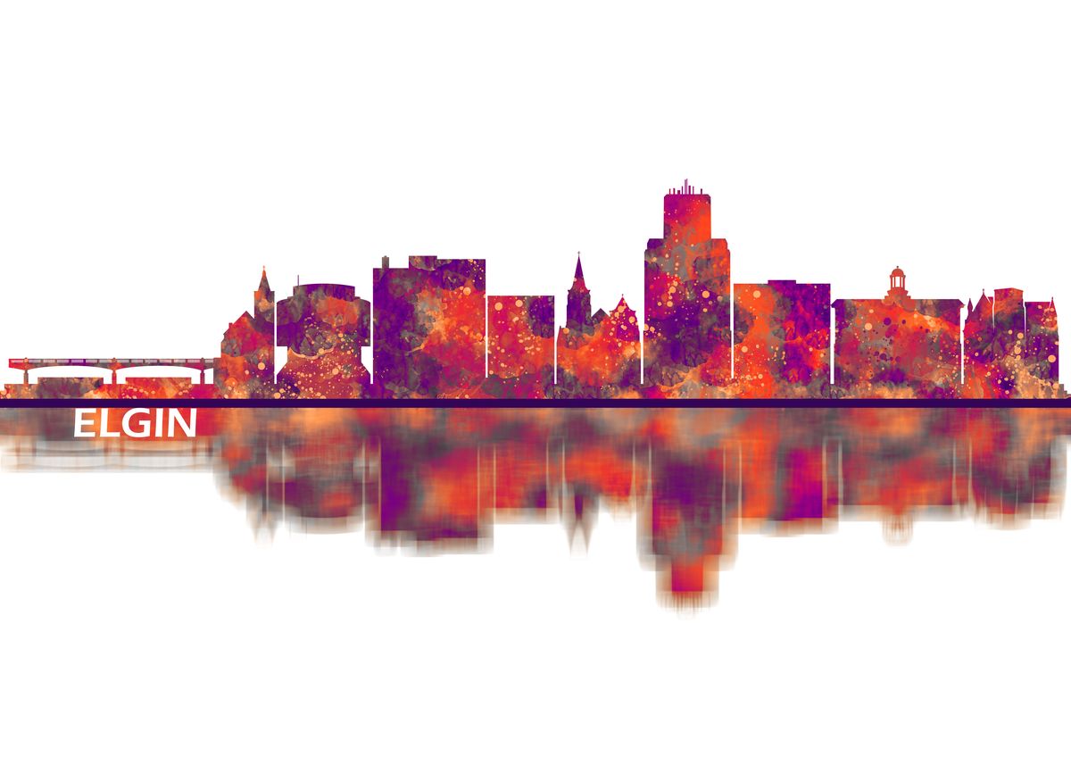 'Elgin Illinois Skyline' Poster by Towseef Dar | Displate
