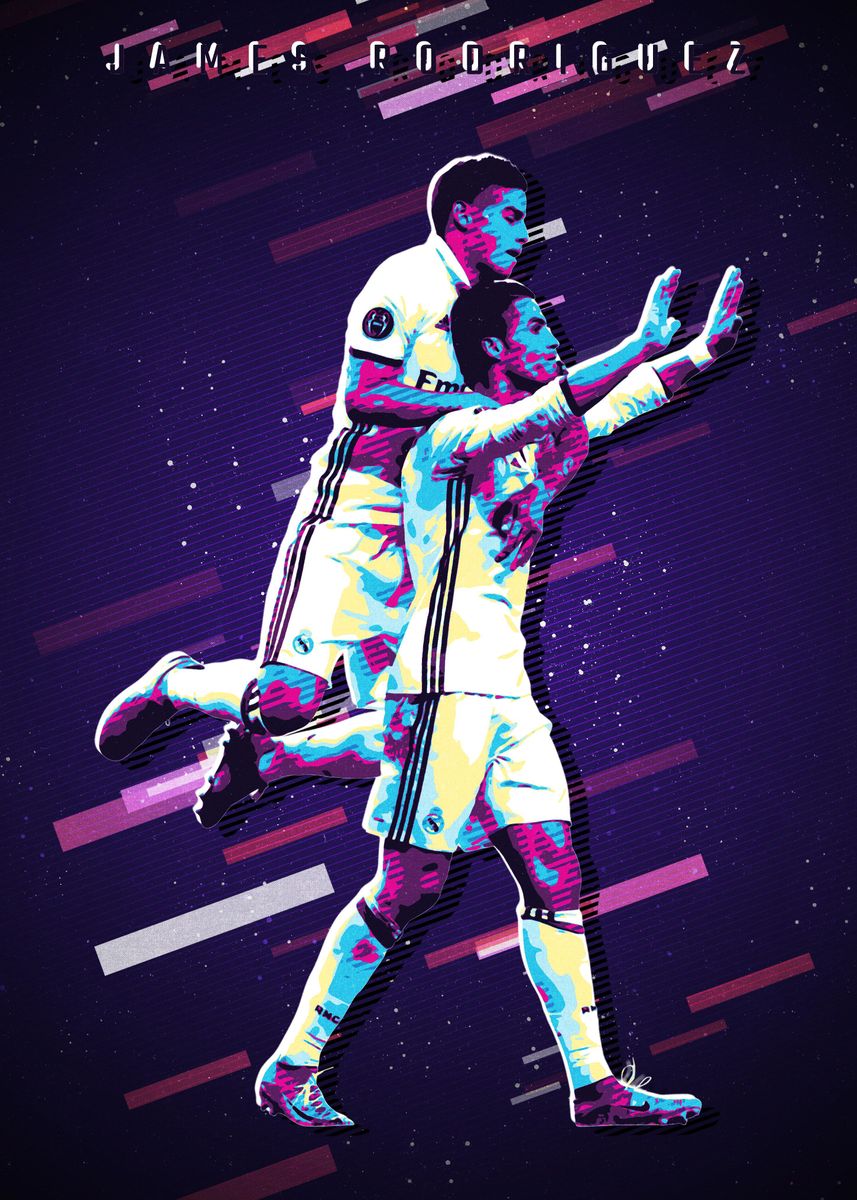 'James Rodriguez Football' Poster, picture, metal print, paint by ...