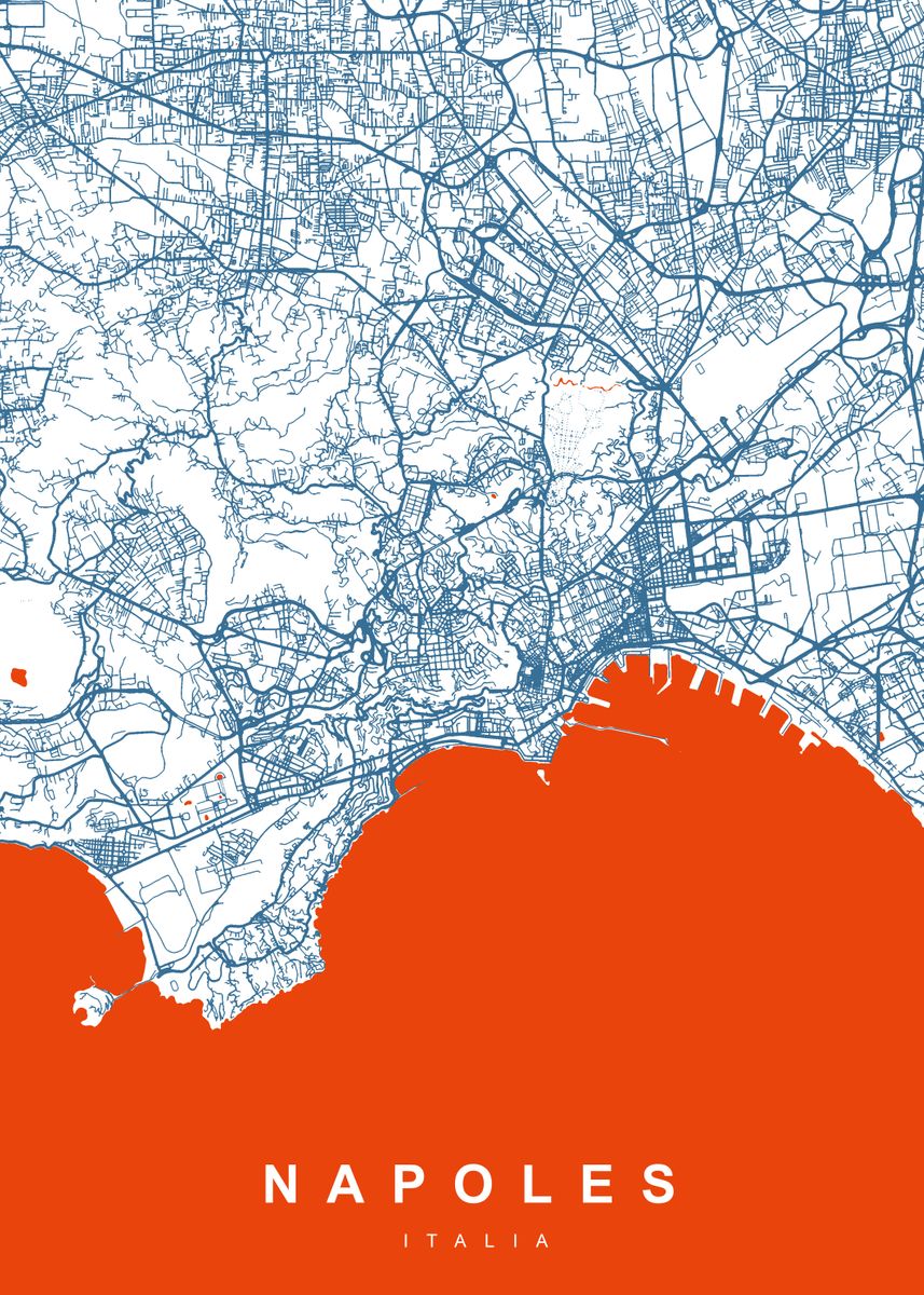 'NAPOLES City Map Italia' Poster by UrbanMaps | Displate
