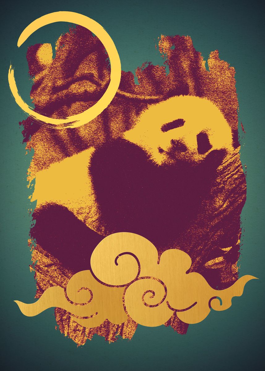 'Sleepy Panda' Poster, picture, metal print, paint by Ishan Mishra | Displate