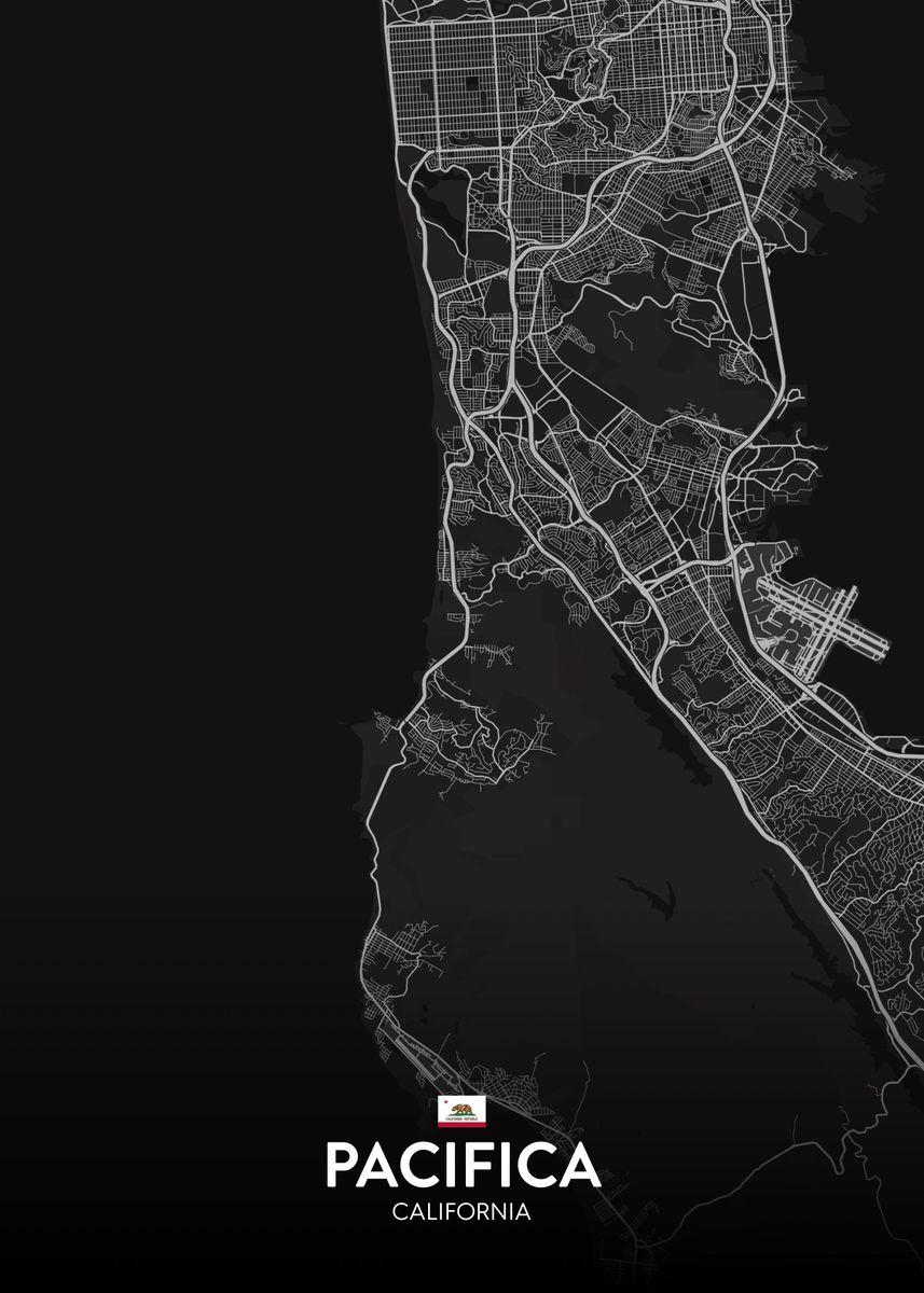 'Pacifica CA' Poster, picture, metal print, paint by IMR Designs | Displate