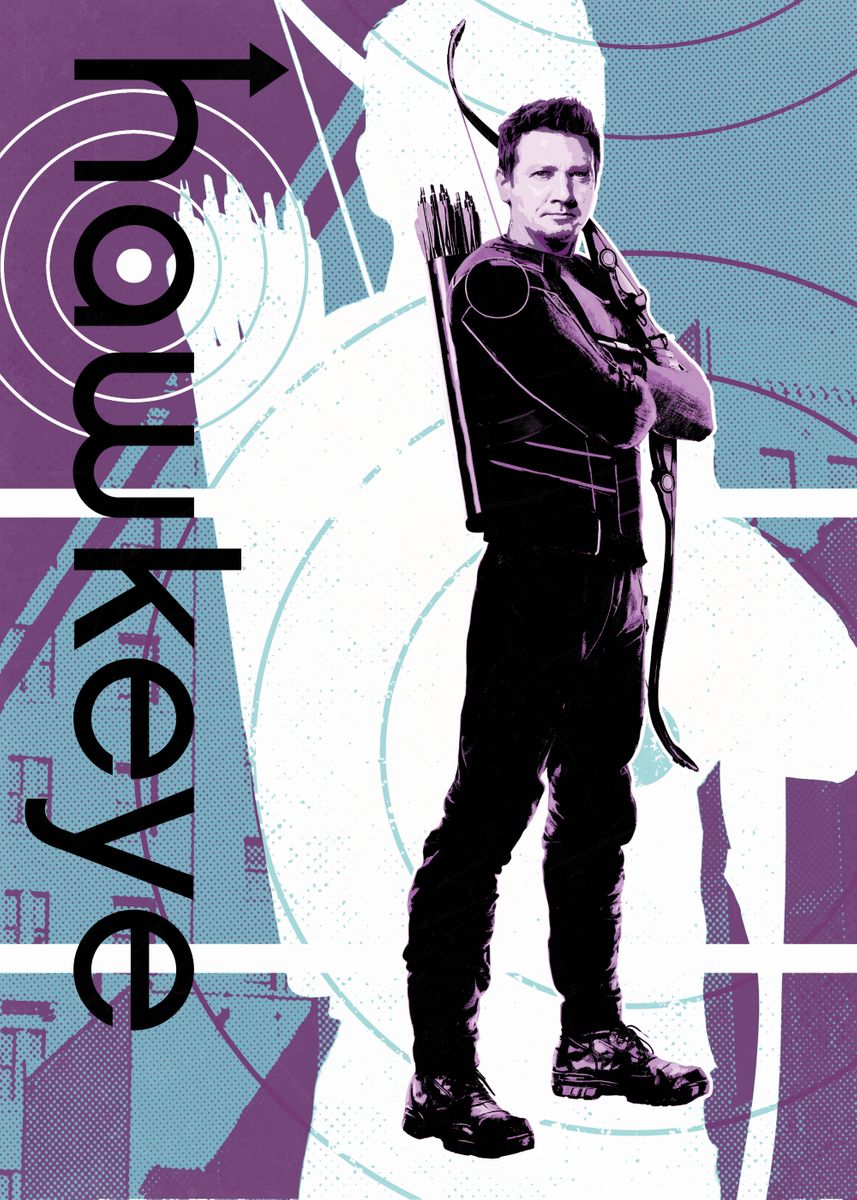 'Hawkeye figure' Poster, picture, metal print, paint by Marvel | Displate