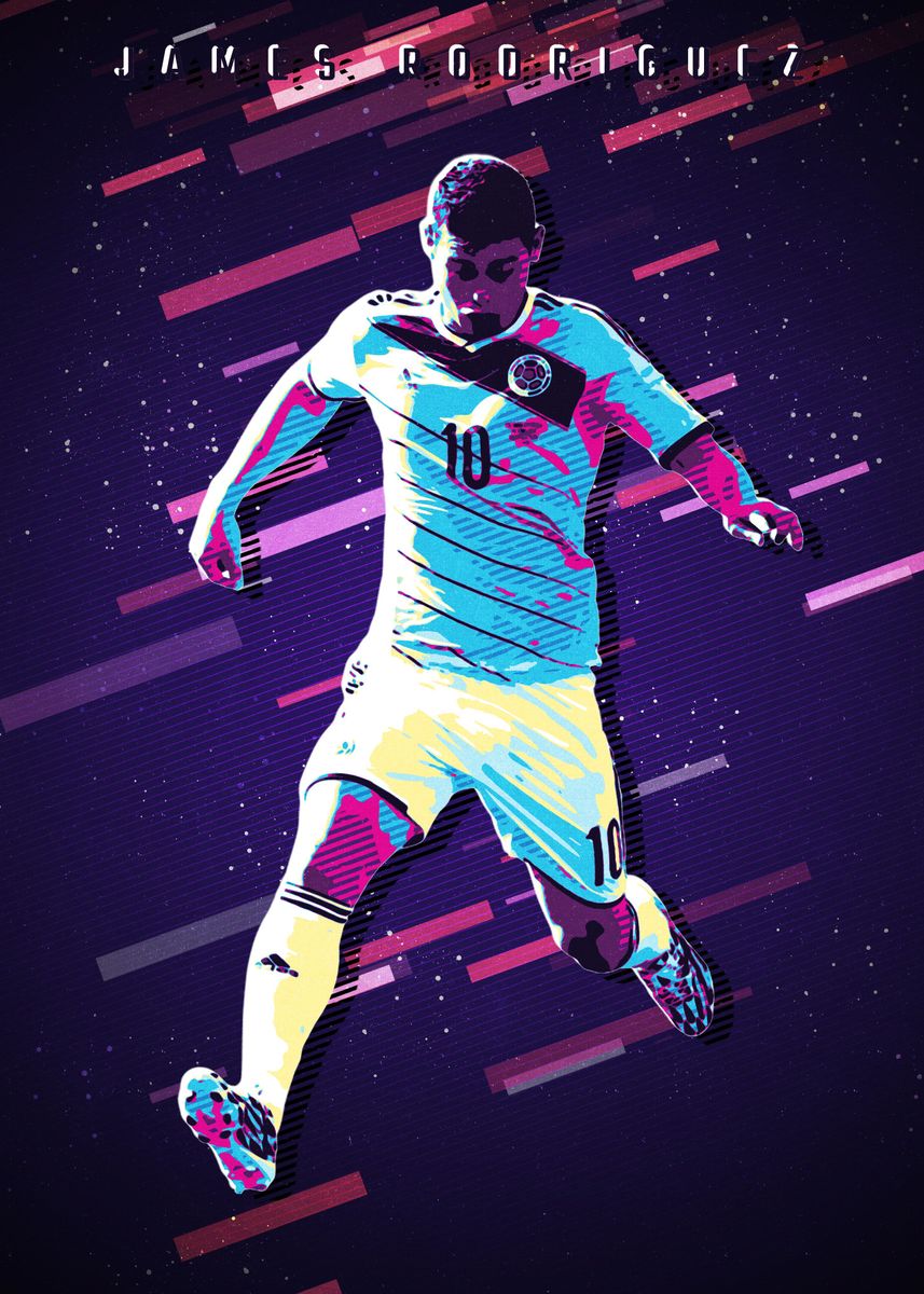 'James Rodriguez Football' Poster, picture, metal print, paint by ...