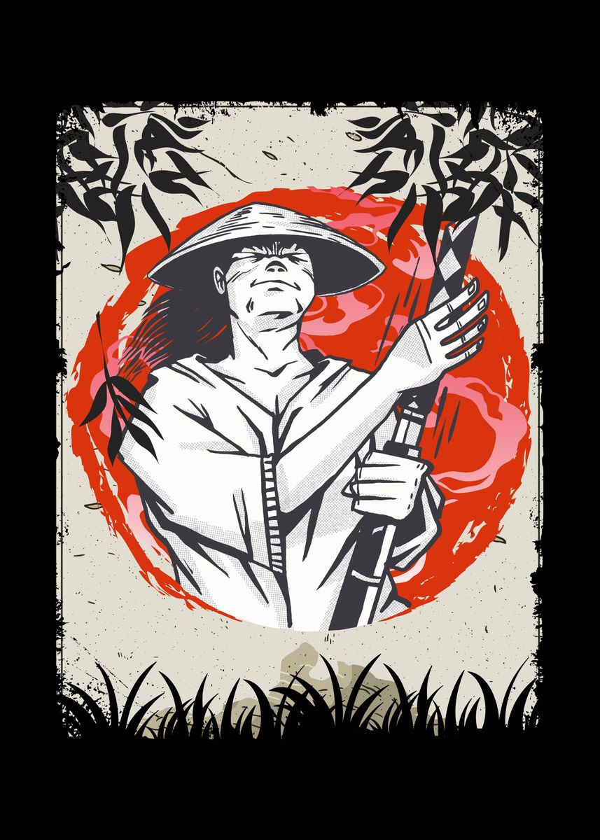 'Samurai Warrior Swordsman' Poster, picture, metal print, paint by ...