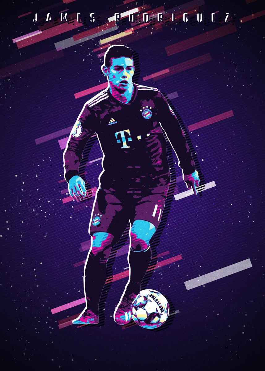 'James Rodriguez Football' Poster, picture, metal print, paint by ...