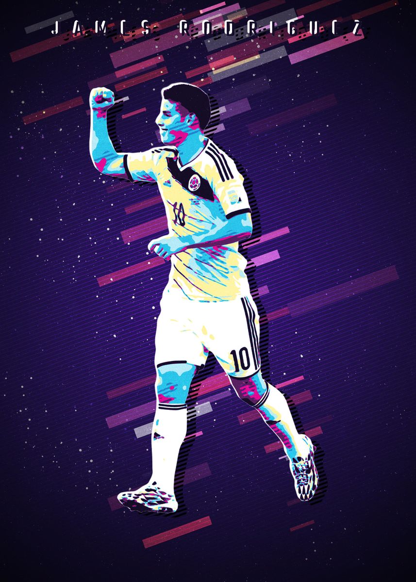 'James Rodriguez Football' Poster, picture, metal print, paint by ...