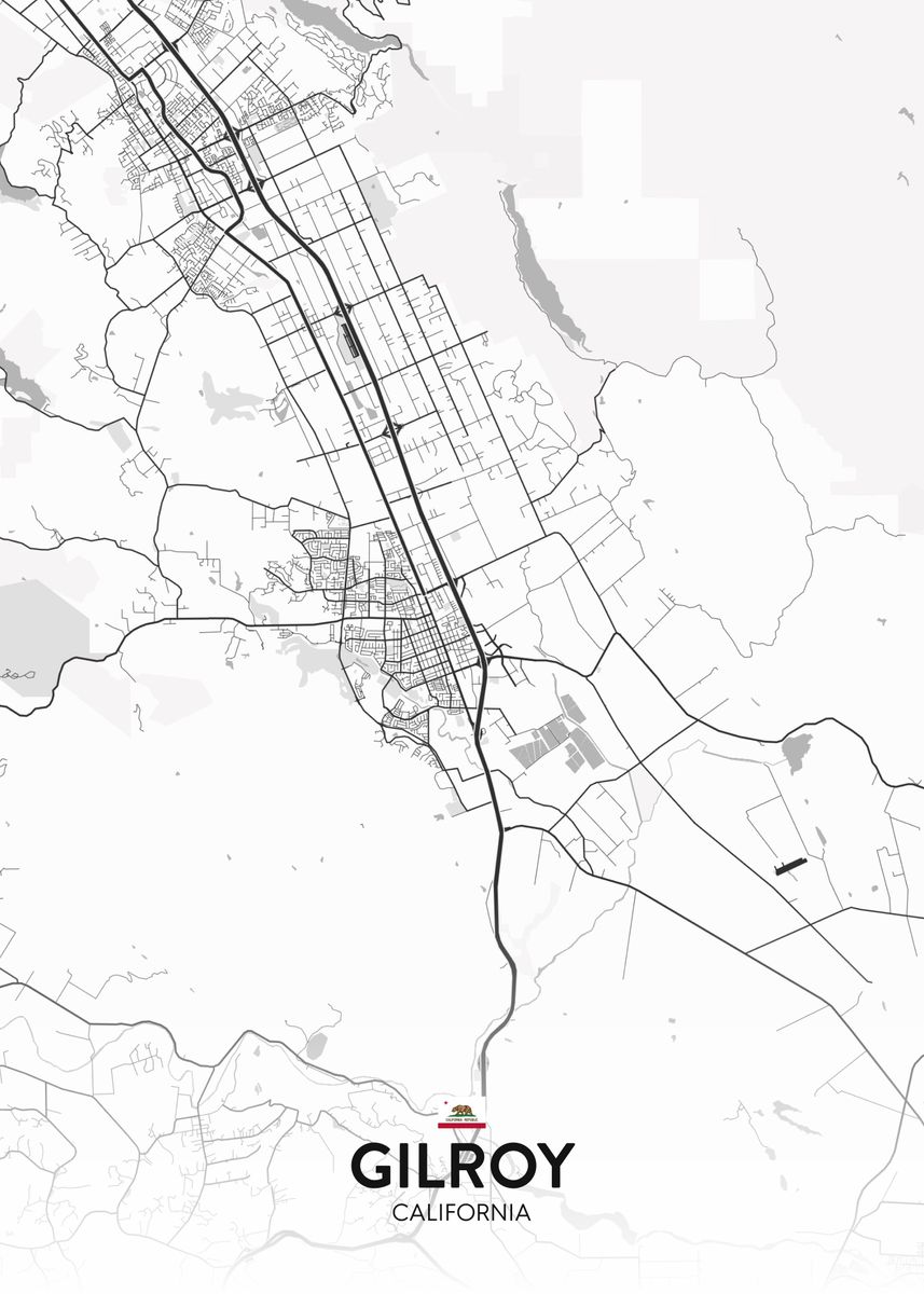 'Gilroy CA' Poster, picture, metal print, paint by IMR Designs | Displate