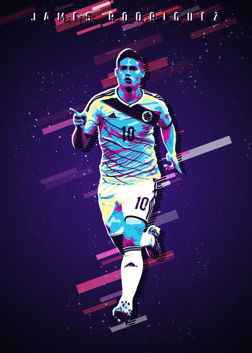 'James Rodriguez Football' Poster, picture, metal print, paint by ...