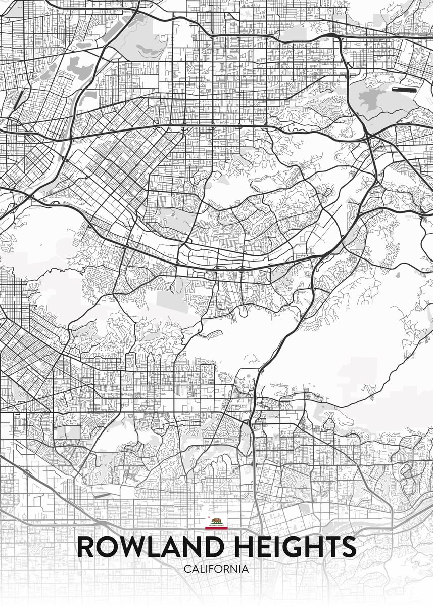 'Rowland Heights CA' Poster, picture, metal print, paint by IMR Designs ...