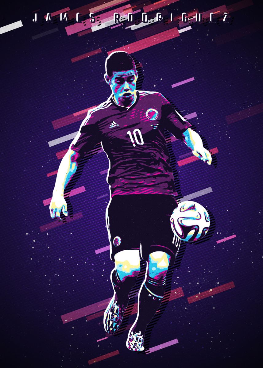 'James Rodriguez Football' Poster, picture, metal print, paint by ...