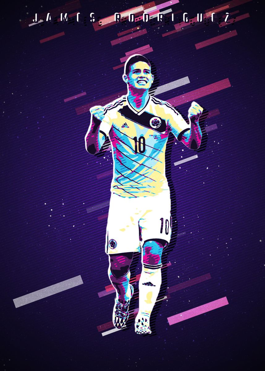 'James Rodriguez Football' Poster, picture, metal print, paint by ...