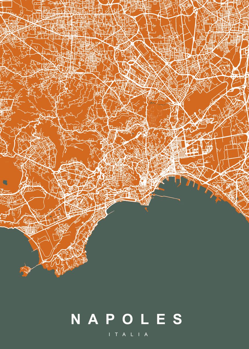 'NAPOLES City Map Italia' Poster by UrbanMaps | Displate