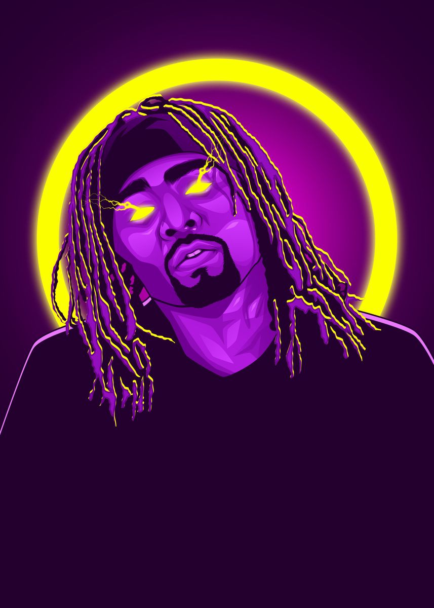 'Wale Neon Rapper' Poster, picture, metal print, paint by Colorize ...