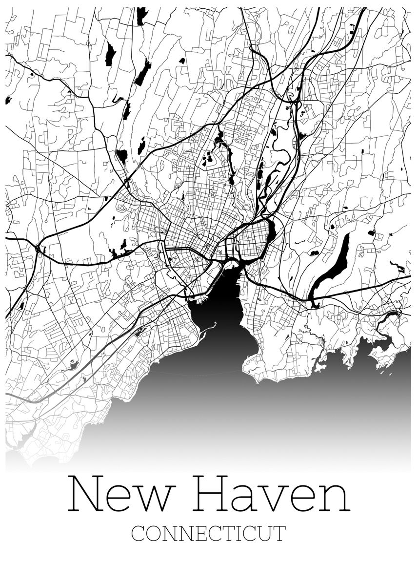 'New Haven Connecticut map' Poster by RelDesign | Displate