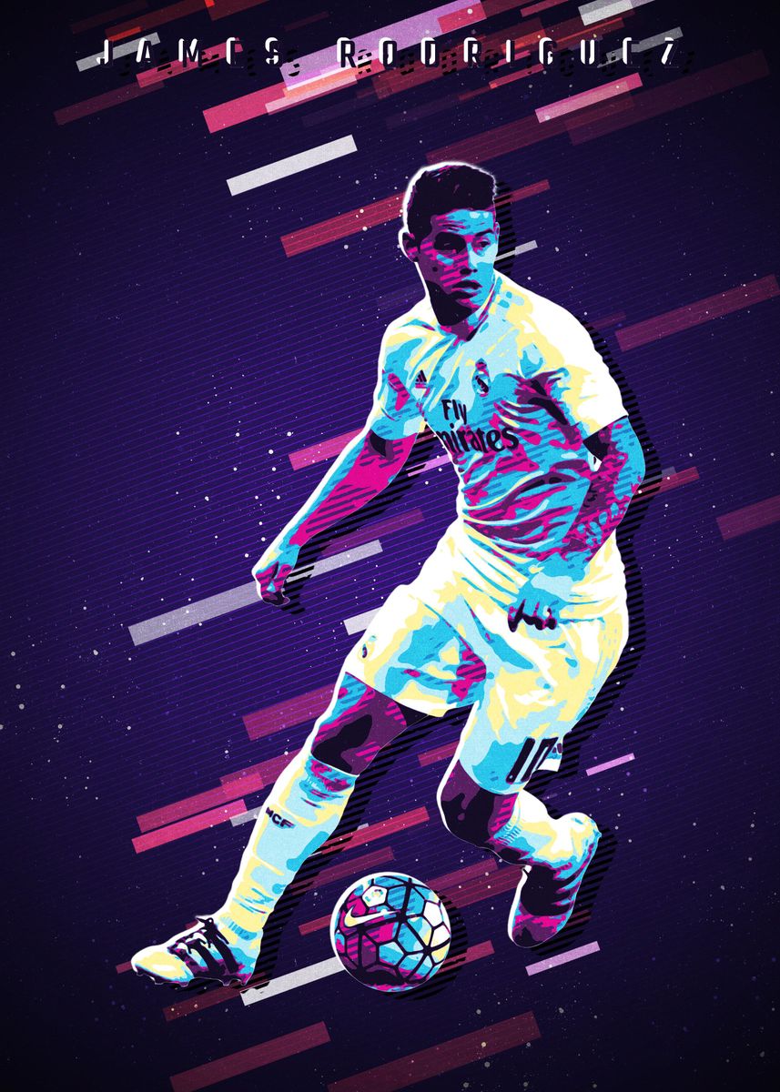 'James Rodriguez Football' Poster, picture, metal print, paint by ...