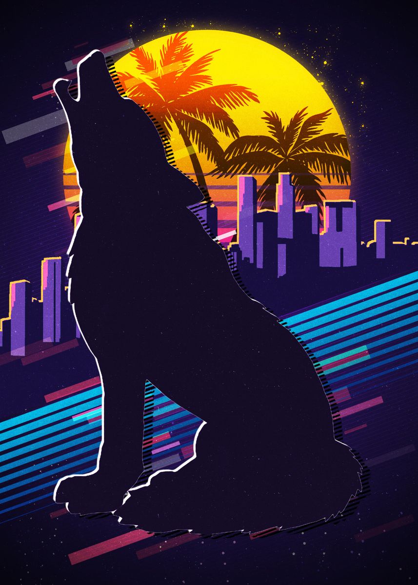 'Wolf Animal Retro' Poster by Animal Magic | Displate