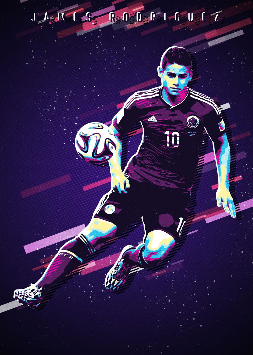 'James Rodriguez Football' Poster, picture, metal print, paint by ...