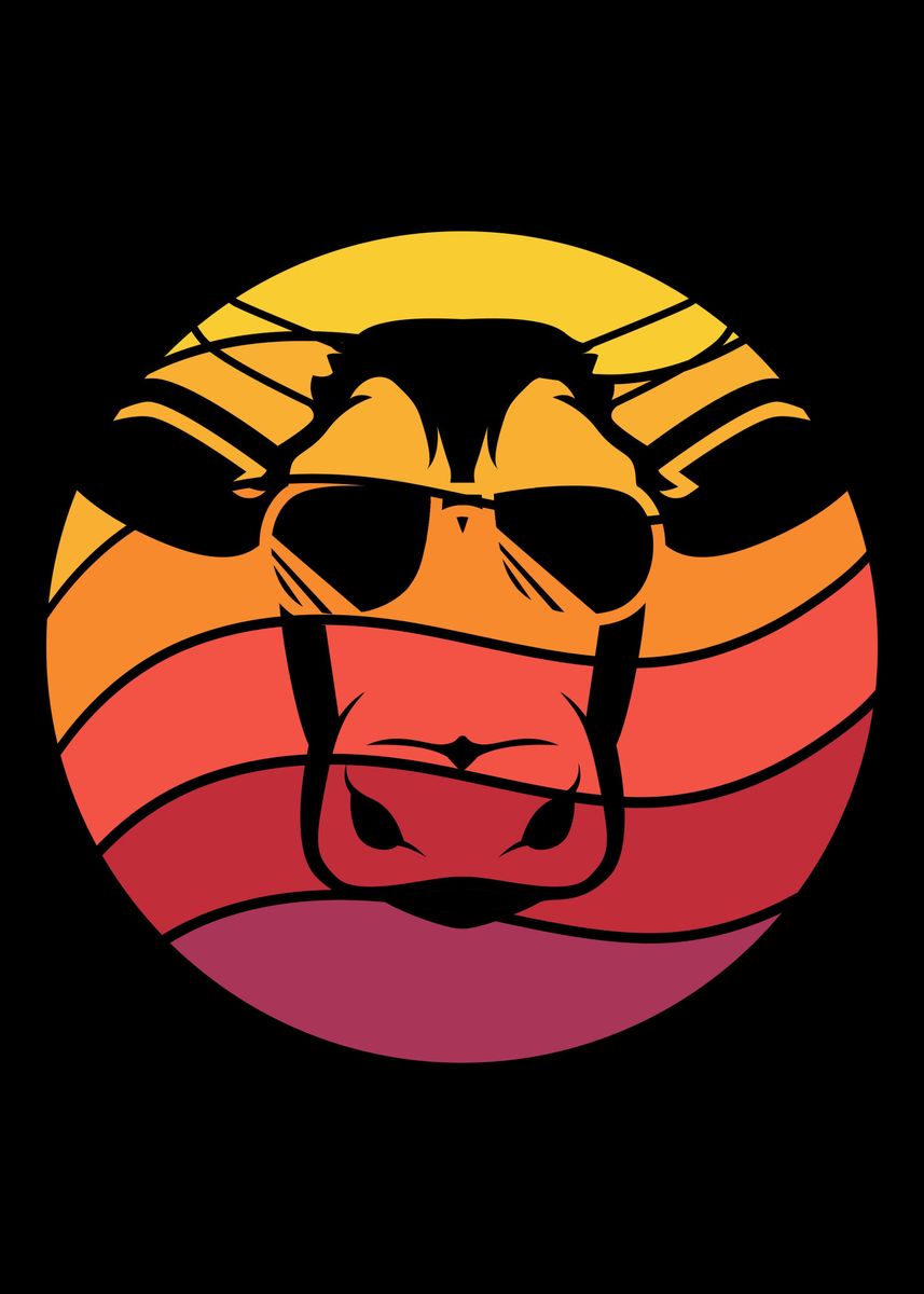 'Cow Retro Vintage' Poster by royalsigns | Displate