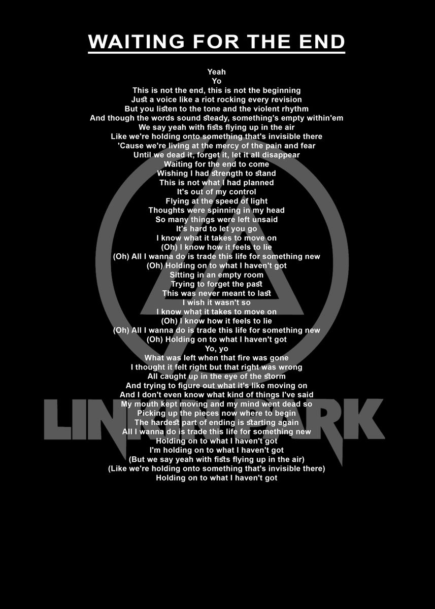'Lyric linkin park' Poster, picture, metal print, paint by Rijis Art ...