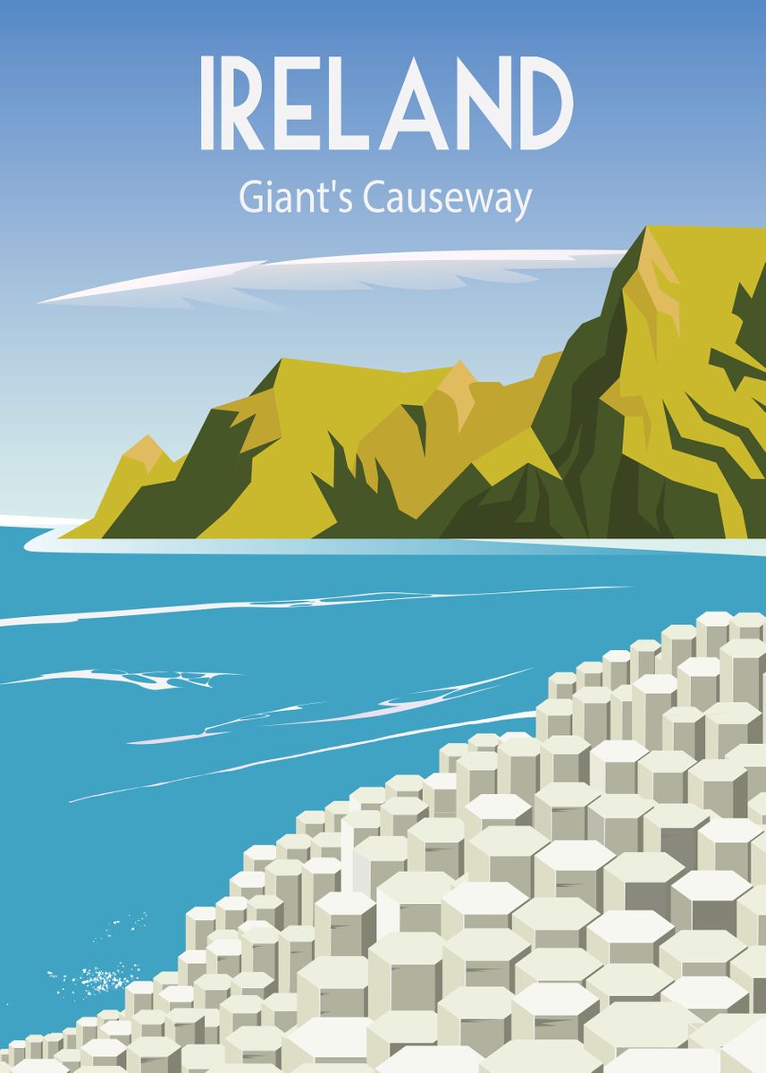 'Ireland' Poster, picture, metal print, paint by Caravan Studio | Displate