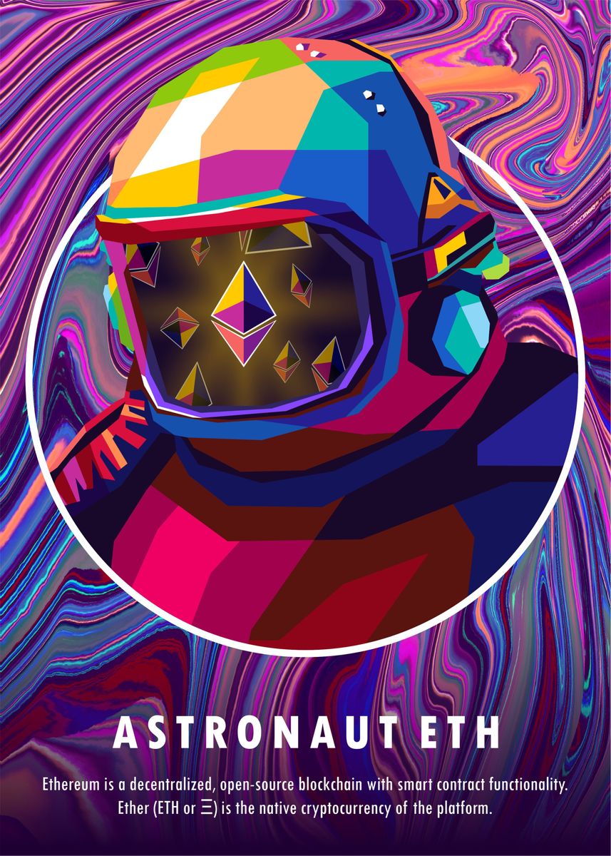 'Astronaut ETH' Poster, picture, metal print, paint by Shichiro Ken ...