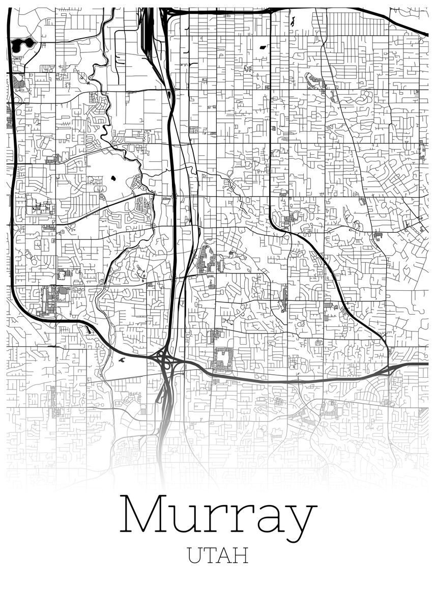 'Murray Utah city map' Poster, picture, metal print, paint by RelDesign ...
