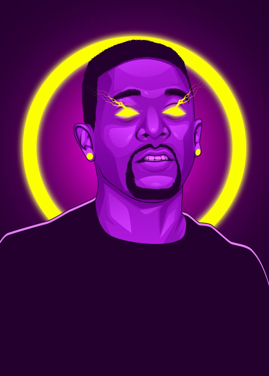 'Boosie Badaz Neon' Poster by Colorize Studio | Displate