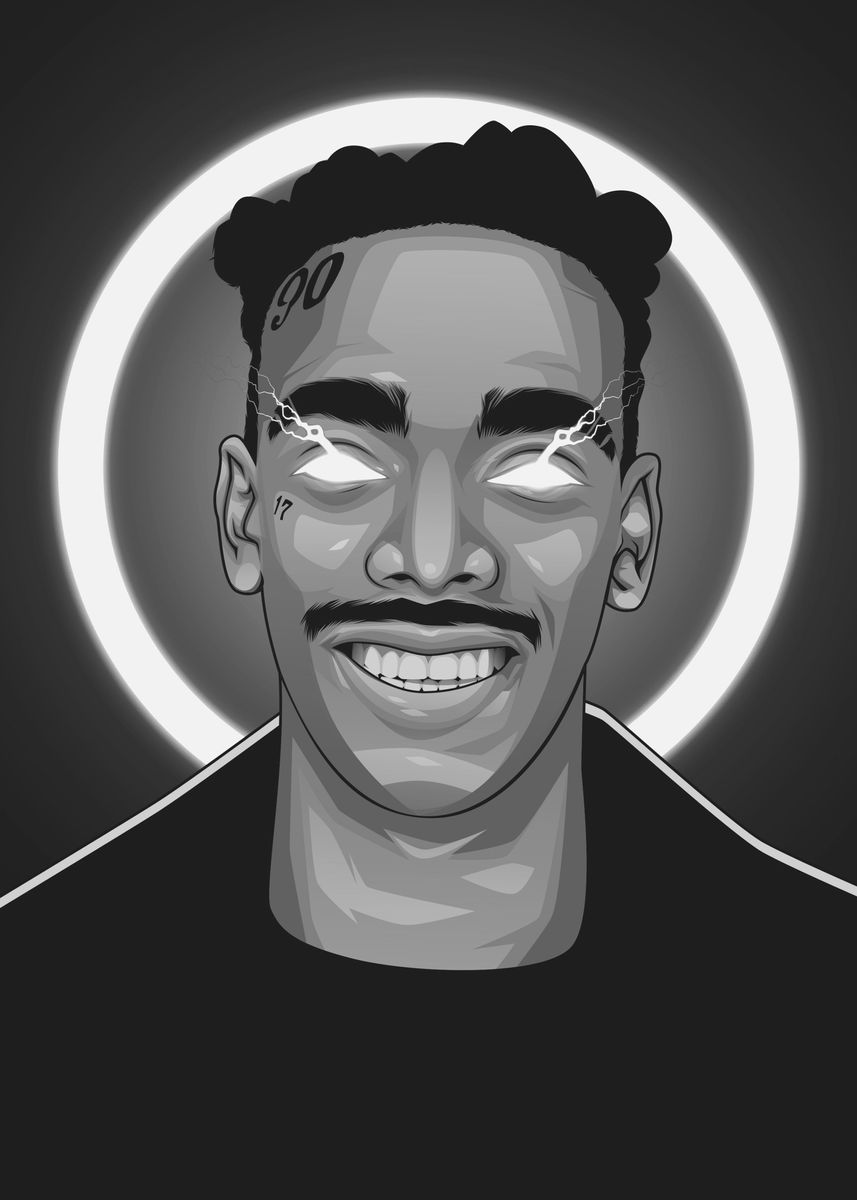 'YNW Melly Grayscale' Poster, picture, metal print, paint by Colorize ...