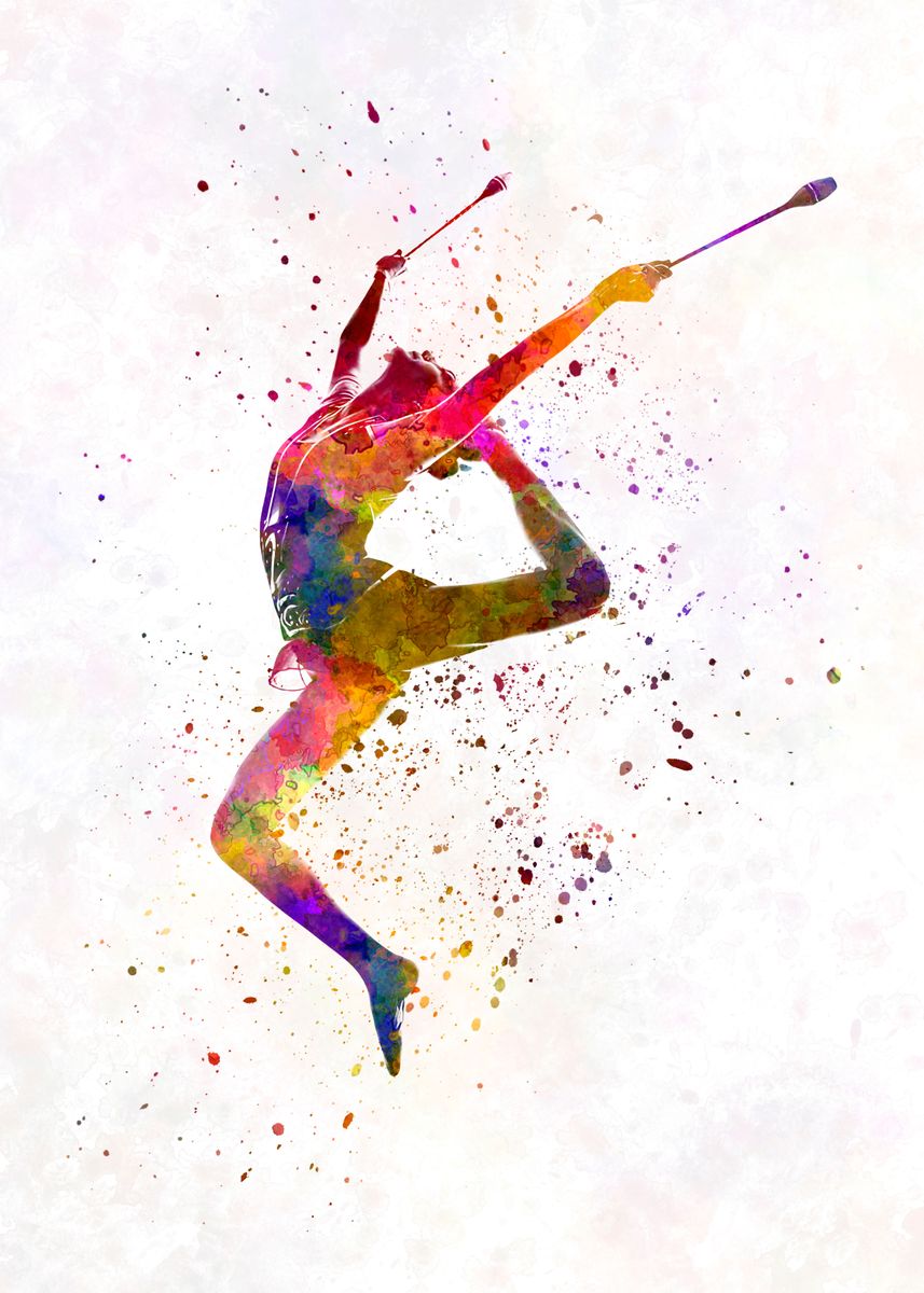 'Rhythmic gymnastics ' Poster, picture, metal print, paint by Cristina ...