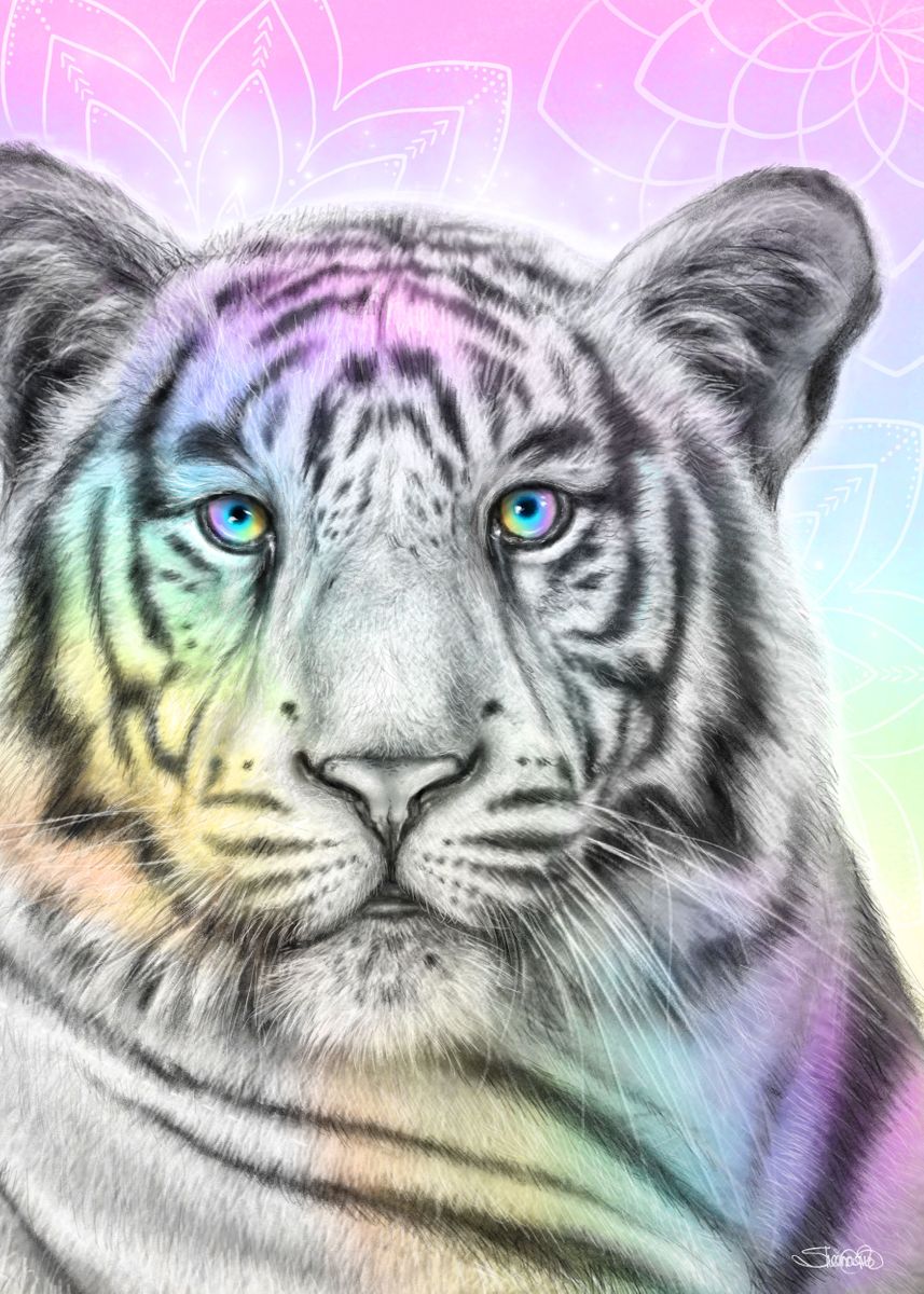 'Pastel Dream Tiger ' Poster, picture, metal print, paint by ...