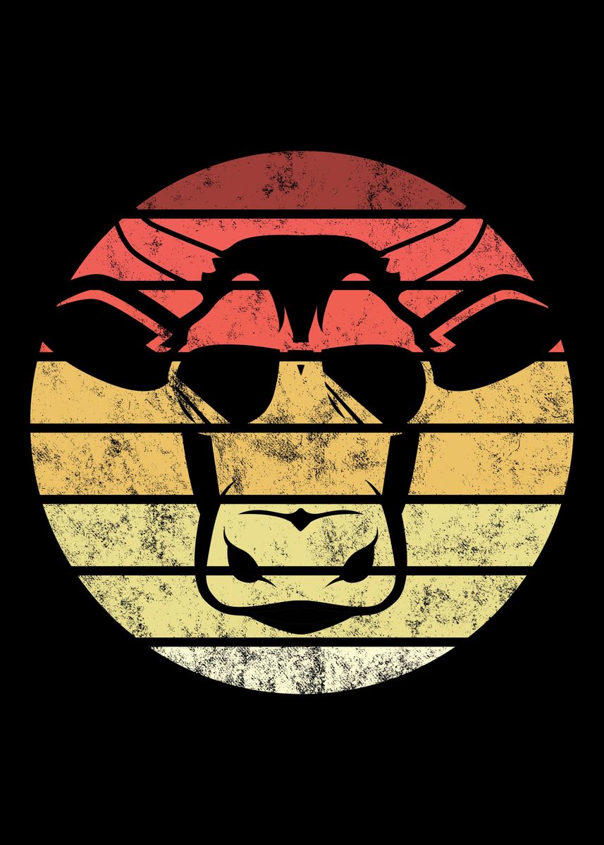 'Cow Retro Vintage' Poster, picture, metal print, paint by royalsigns ...