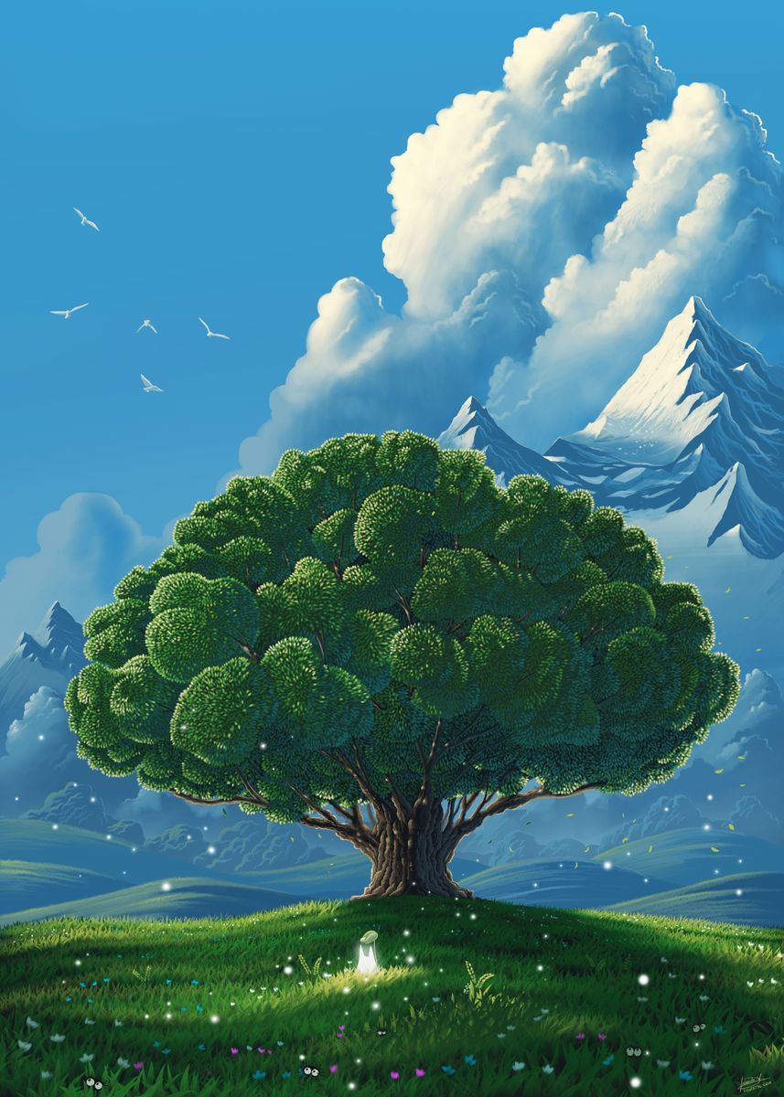 'Big Tree' Poster, picture, metal print, paint by syntetyc | Displate