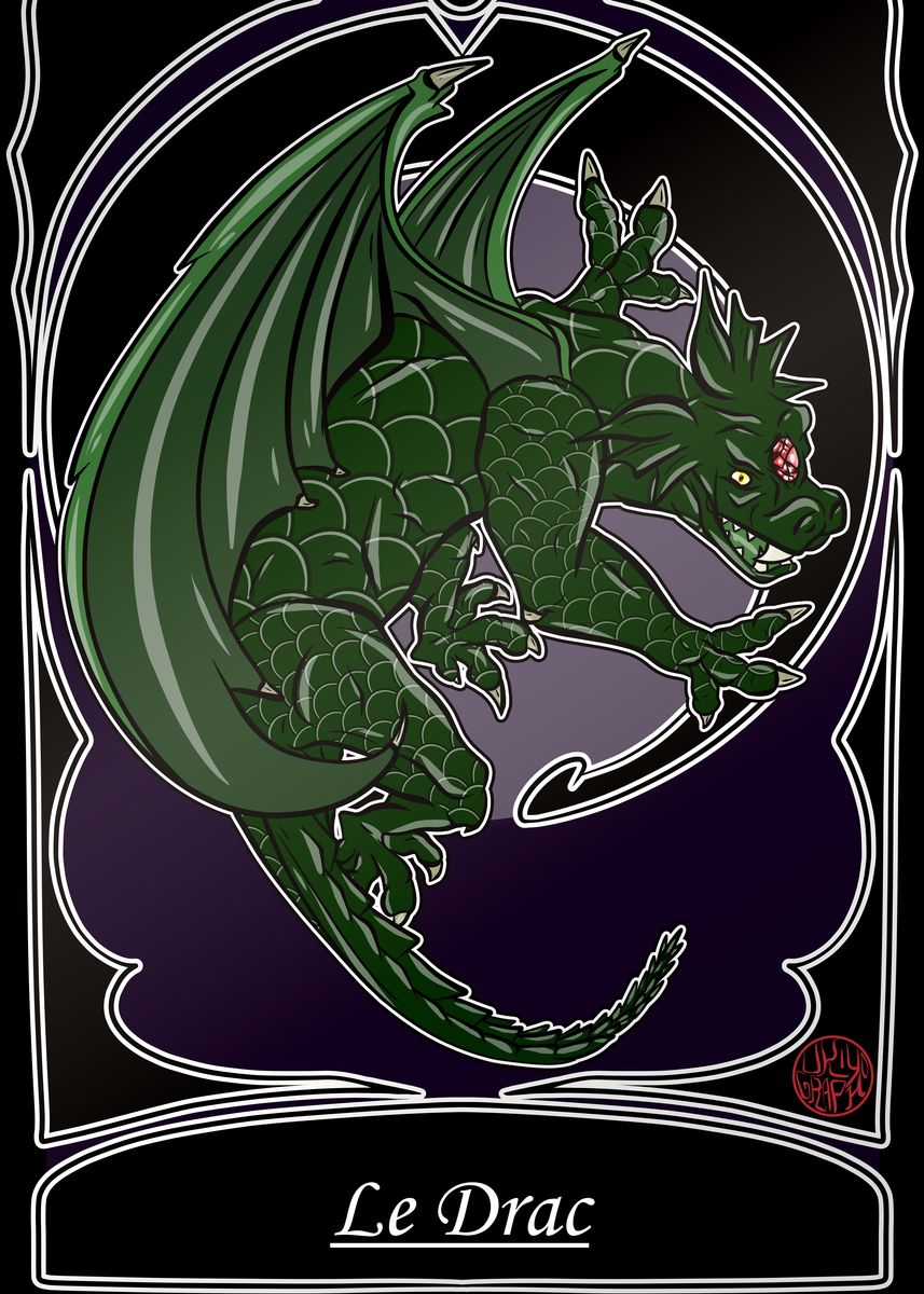 'Le Drac' Poster, picture, metal print, paint by Ukiyograph | Displate