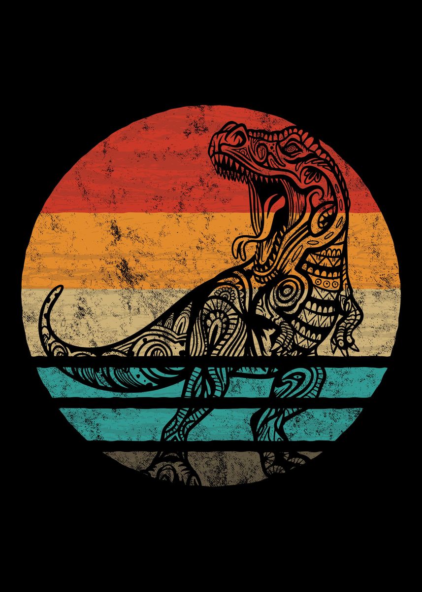 'Dinosaur Retro Vintage' Poster by royalsigns | Displate