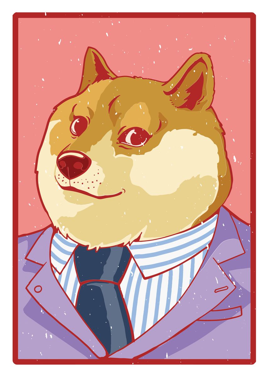 'Dapper Dog Poster Design' Poster, picture, metal print, paint by ...