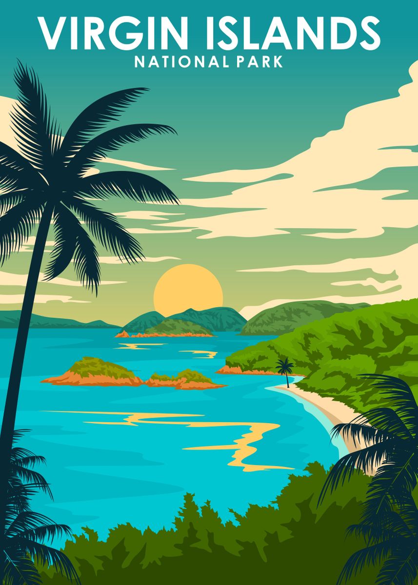 'Virgin Islands Nat Park' Poster, picture, metal print, paint by Jorn ...