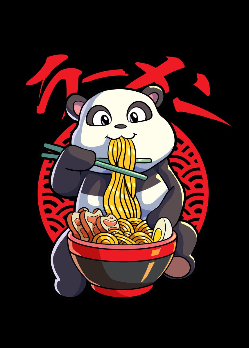 'Kawaii Anime Panda Ramen' Poster by Alexander Roose | Displate